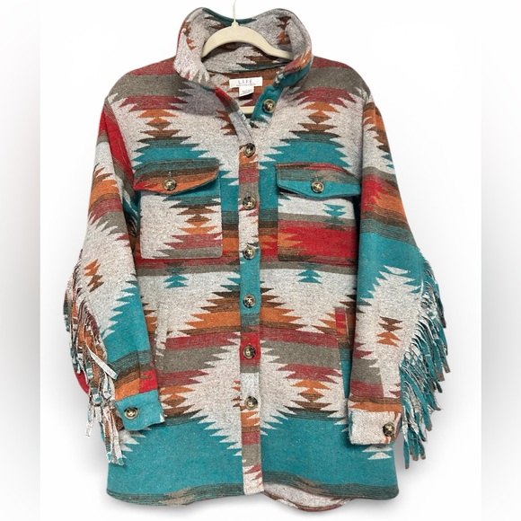 Jackets & Coats | Life Fringe Southwestern Shacket | Poshmark